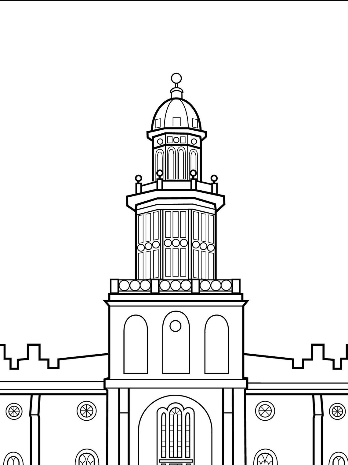 Digital St George Temple, Vector, Digital, Glowforge, LDS Temple ...
