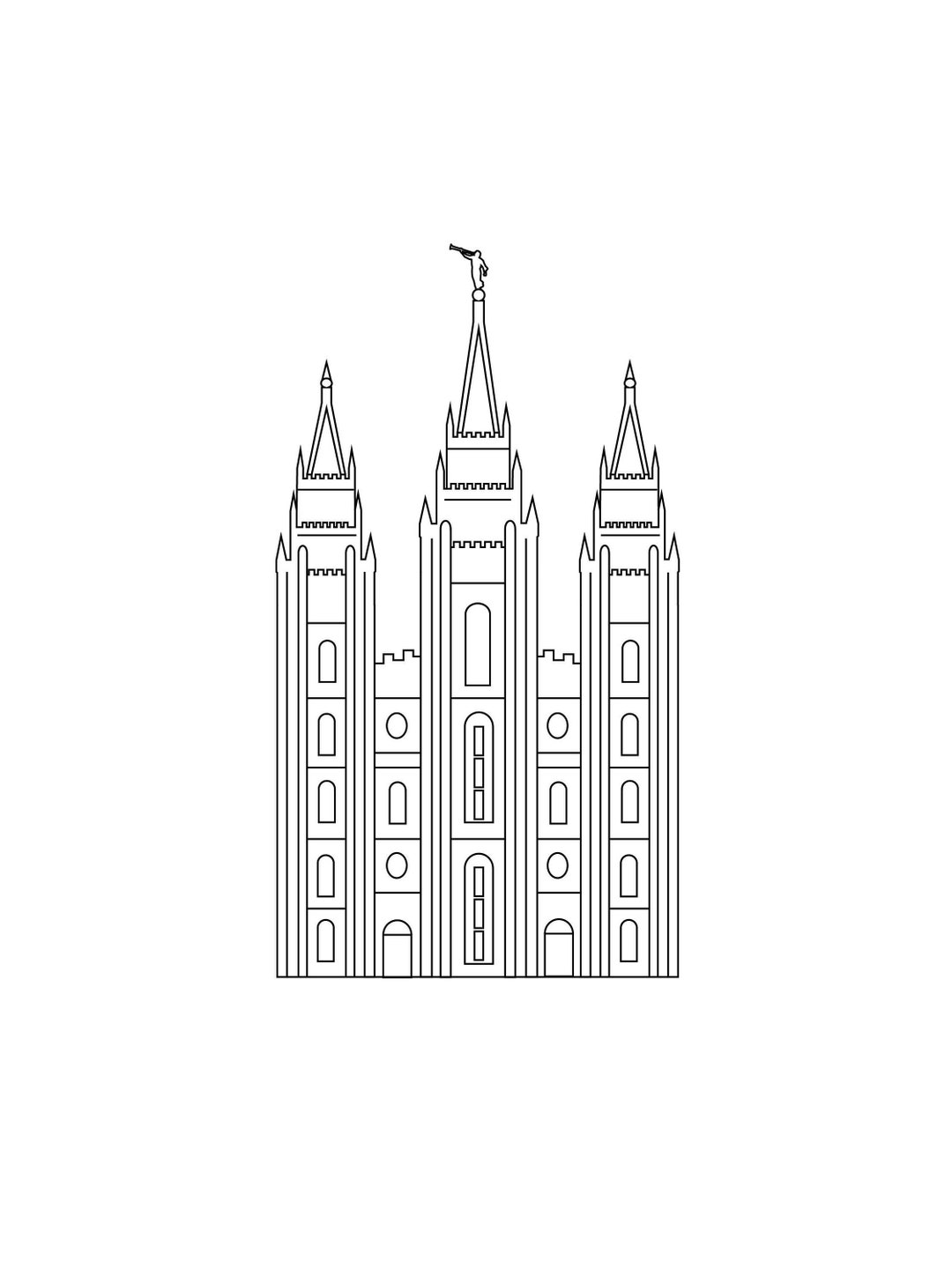 Digital Salt Lake Temple, Vector, Digital Use, Glowforge, Clipart, SVG ...