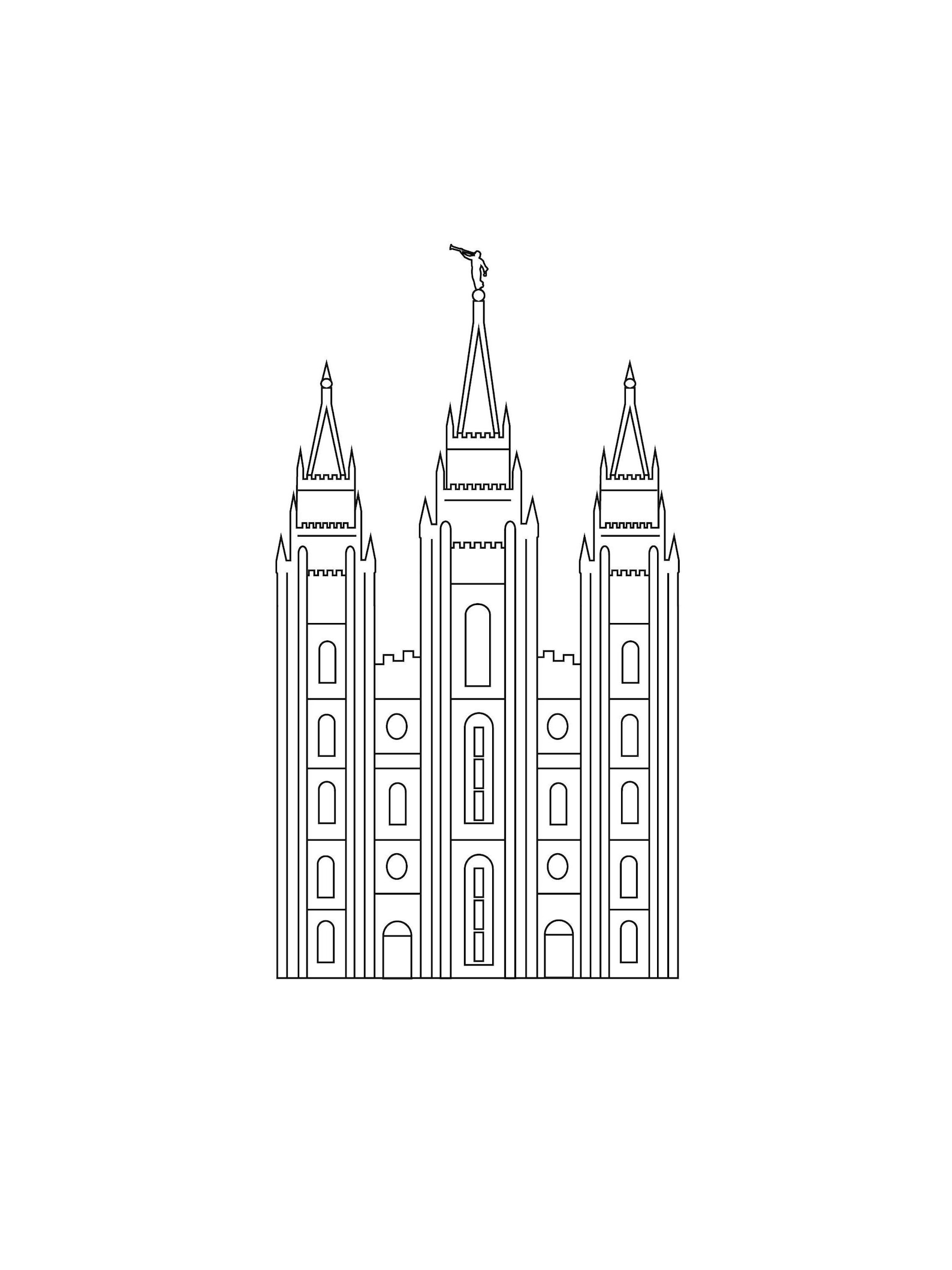 Digital Salt Lake Temple, Vector, Digital Use, Glowforge, Clipart, SVG ...
