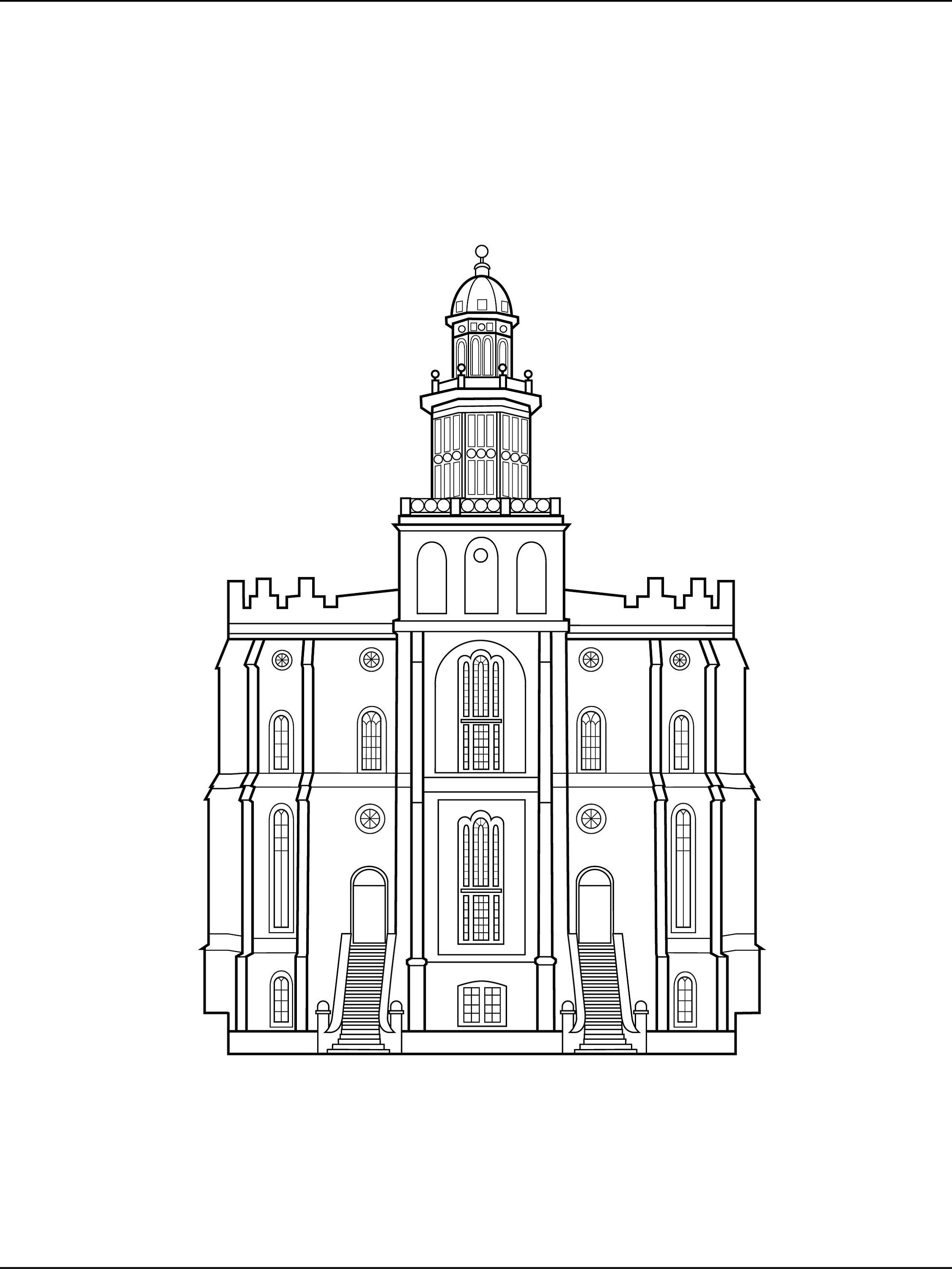 Digital St George Temple, Vector, Digital, Glowforge, LDS Temple ...