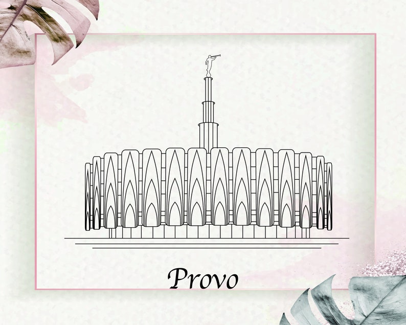 Digital Provo Temple, Engraving Glowforge File, Line Art, Pdf, Svg, Png ...