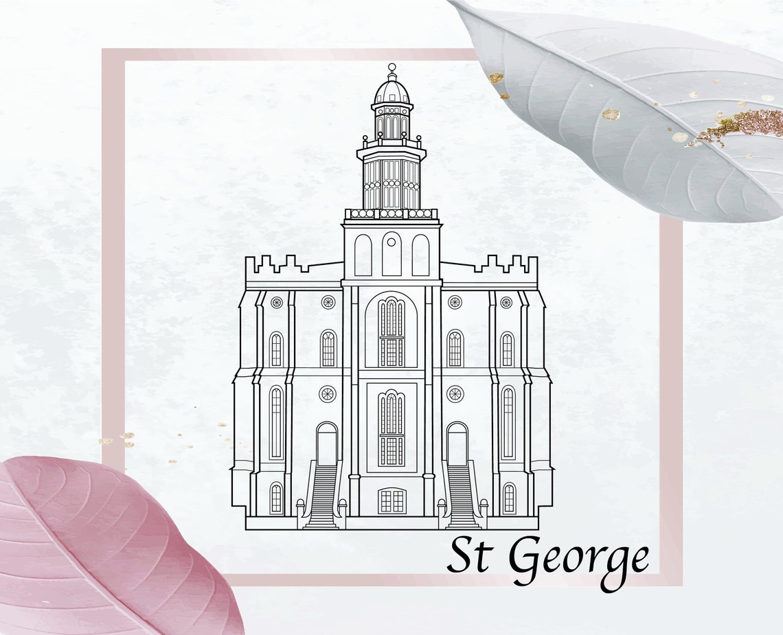 Digital St George Temple, Vector, Digital, Glowforge, LDS Temple ...
