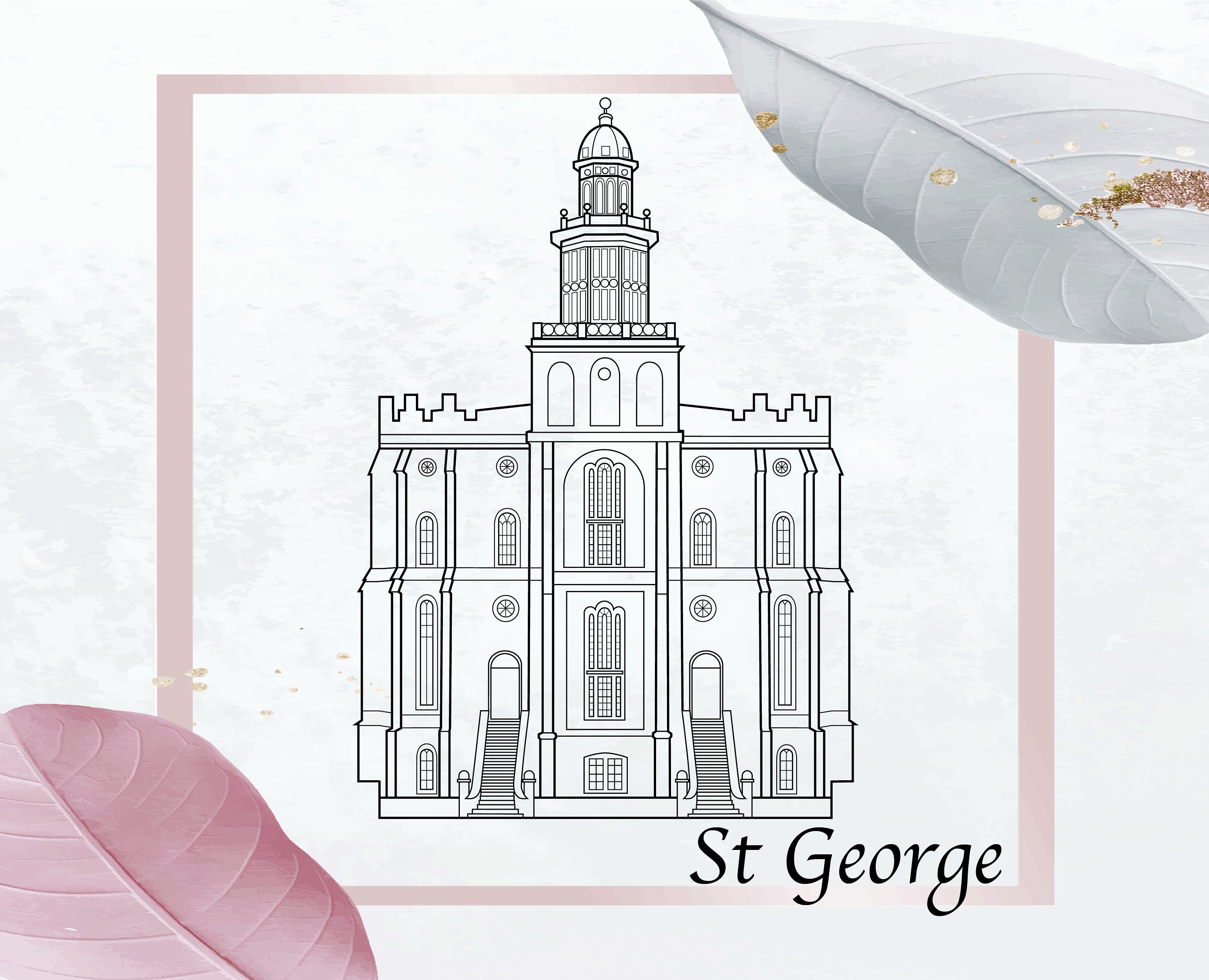 Digital St George Temple, Vector, Digital, Glowforge, LDS Temple ...