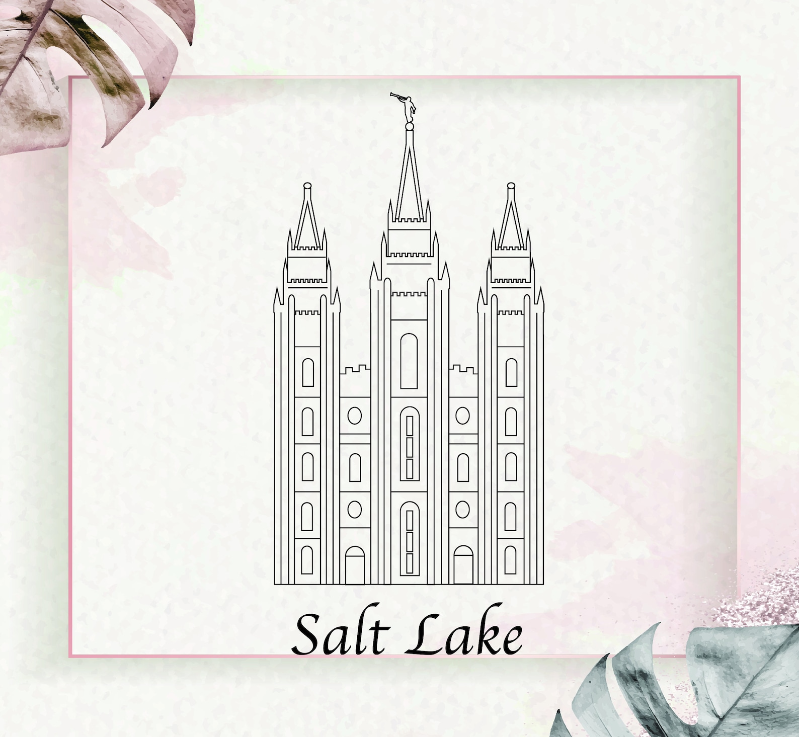 Digital Salt Lake Temple, Vector, Digital Use, Glowforge, Clipart, SVG ...