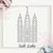 Digital Salt Lake Temple, Vector, Digital Use, Glowforge, Clipart, SVG ...