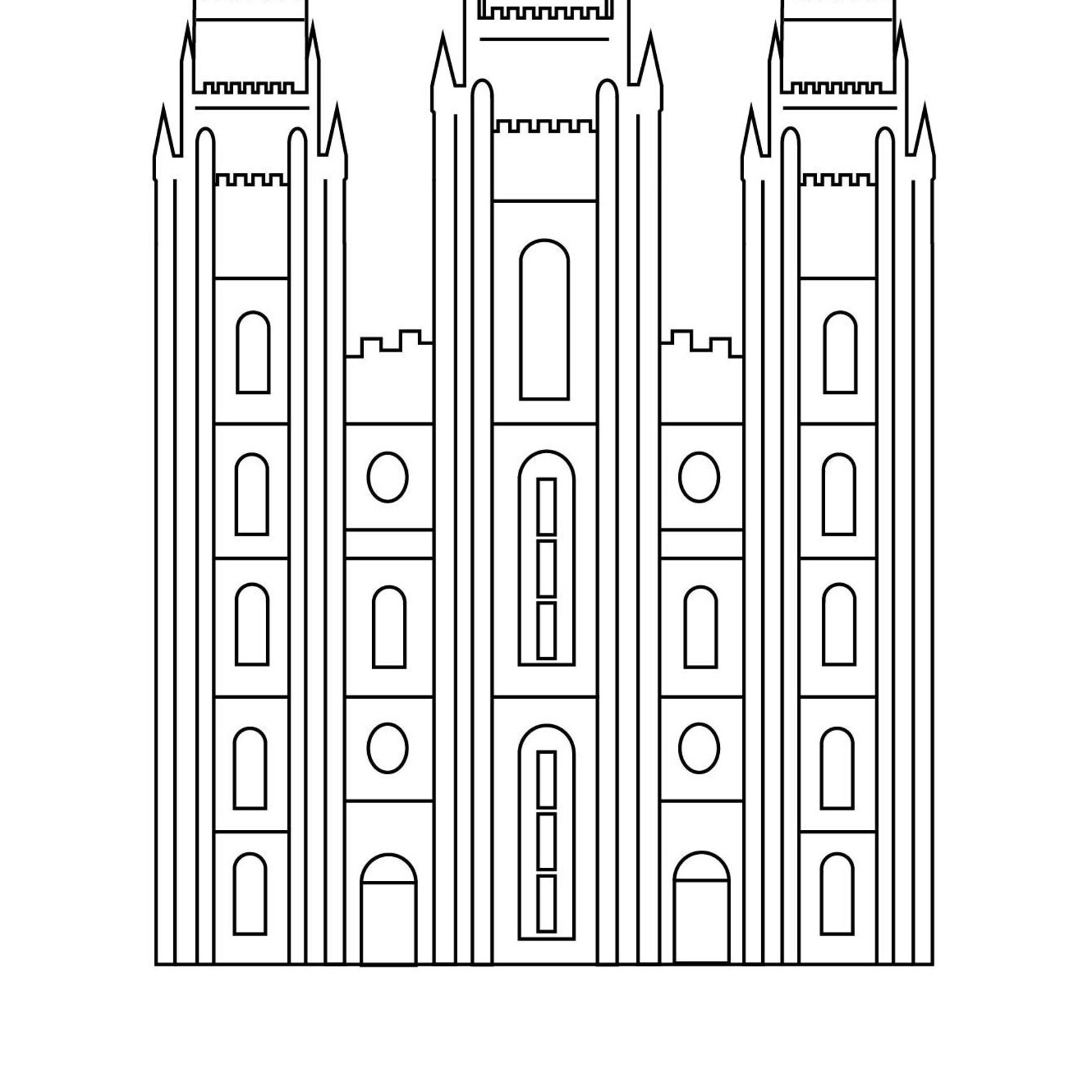Digital Salt Lake Temple, Vector, Digital Use, Glowforge, Clipart, SVG ...