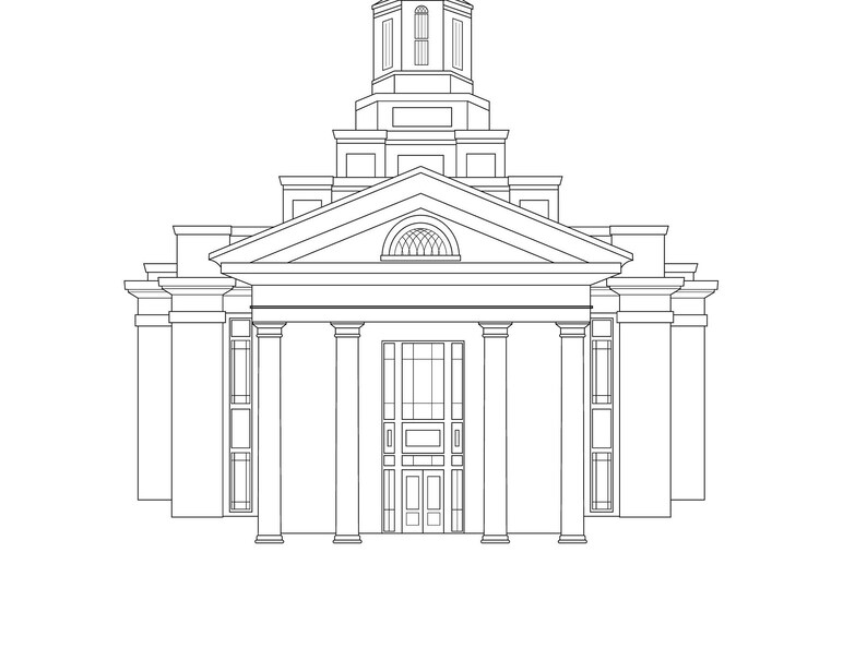 Digital Richmond Virginia LDS Temple Vector, LDS Temple Art, Glowforge ...
