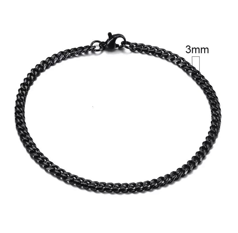 Black Titanium Chain Bracelet Mens Bracelet Mens Gift Mens - Etsy