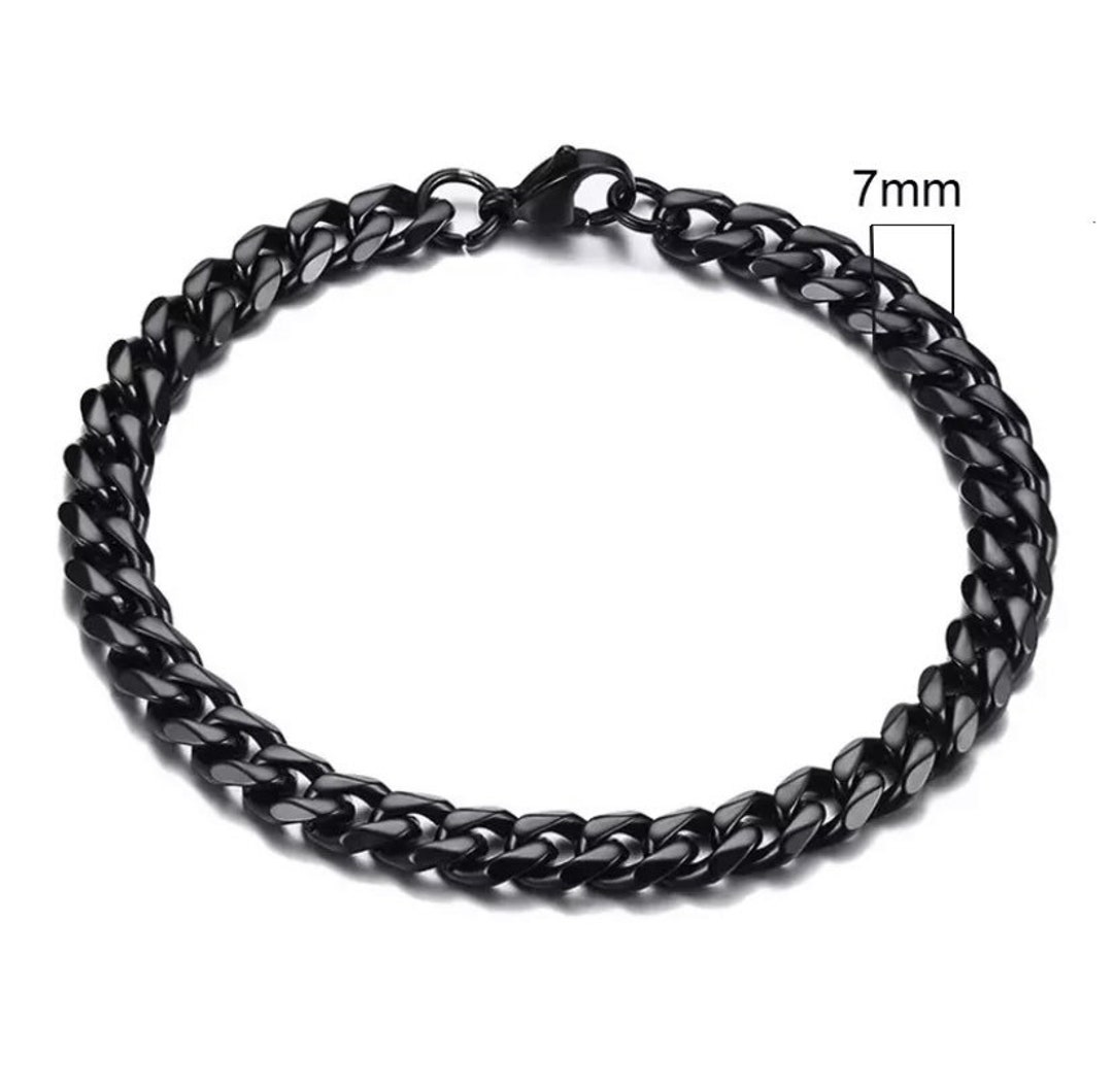 Black Titanium Chain Bracelet, Mens Bracelet, Mens Gift, Mens Bracelet ...