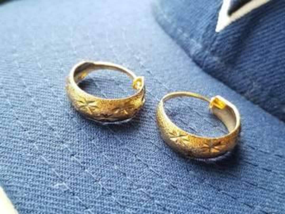 18k Gold Titanium Nattiyan Hoop Earrings, Karan Aujla Nattiyan Earrings ...