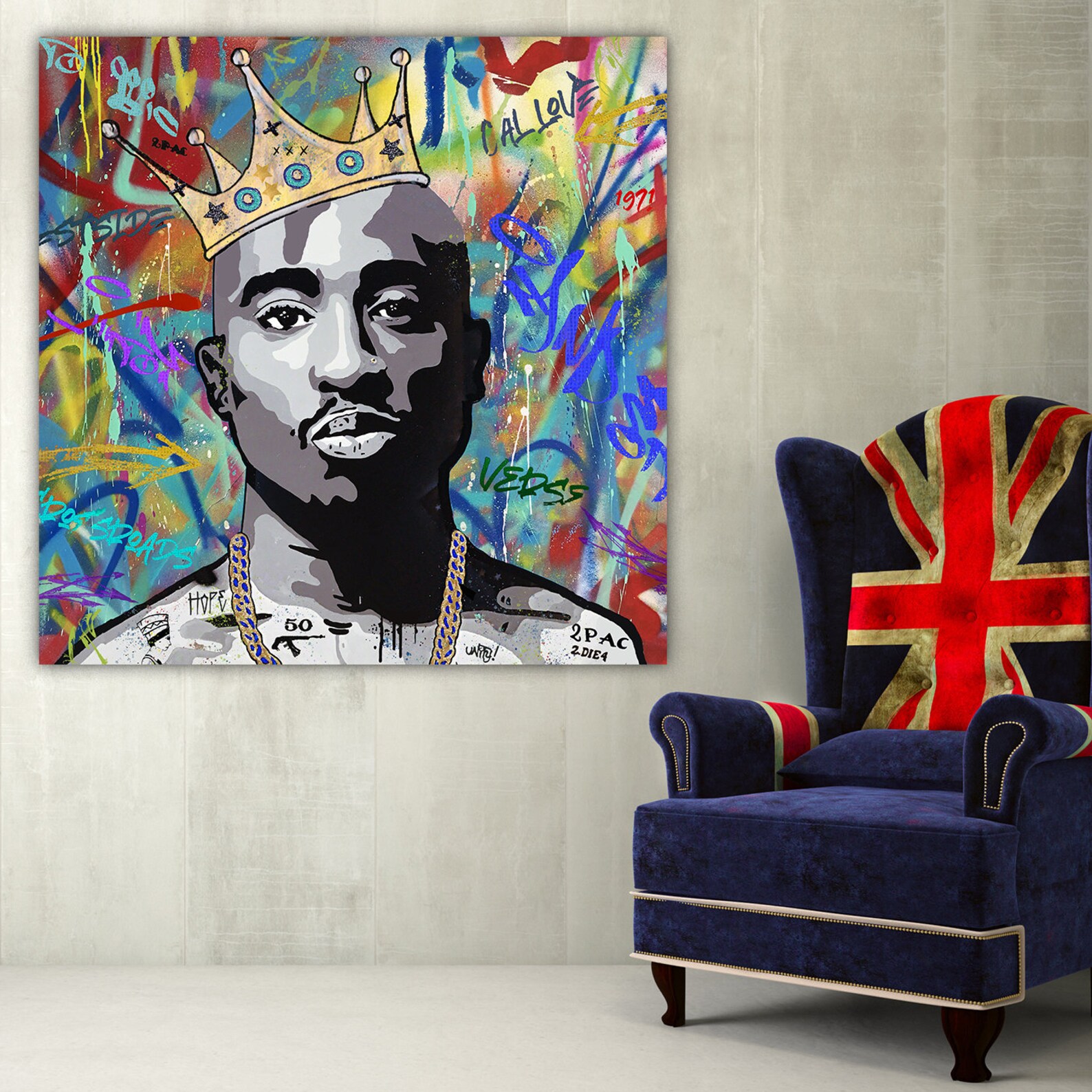 Tupac Art 2Pac Art Canvas Wall Art Original Pop Art | Etsy
