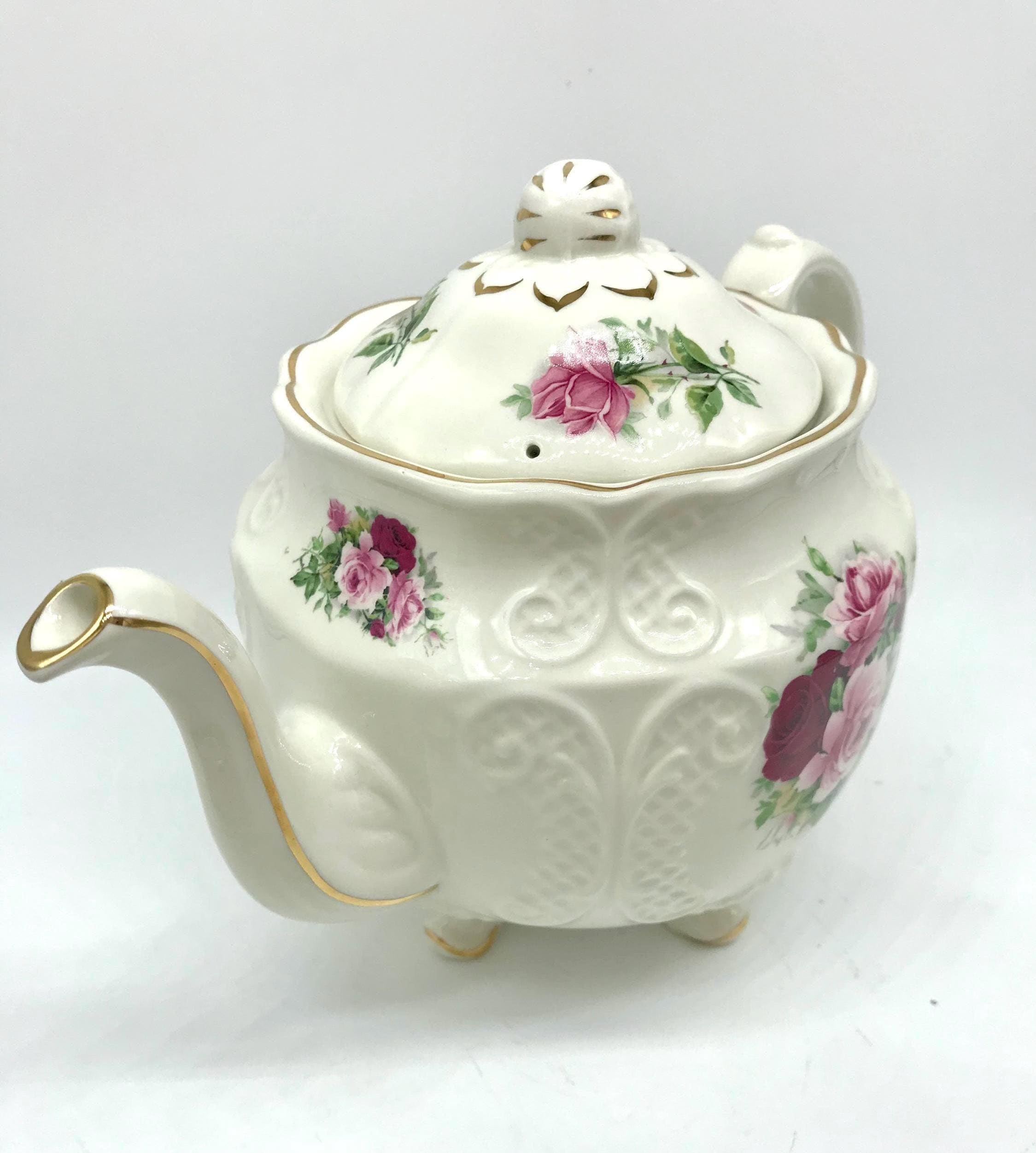 RARE Vintage Crown Dorset Staffordshire England Teapot, Scalloped With ...