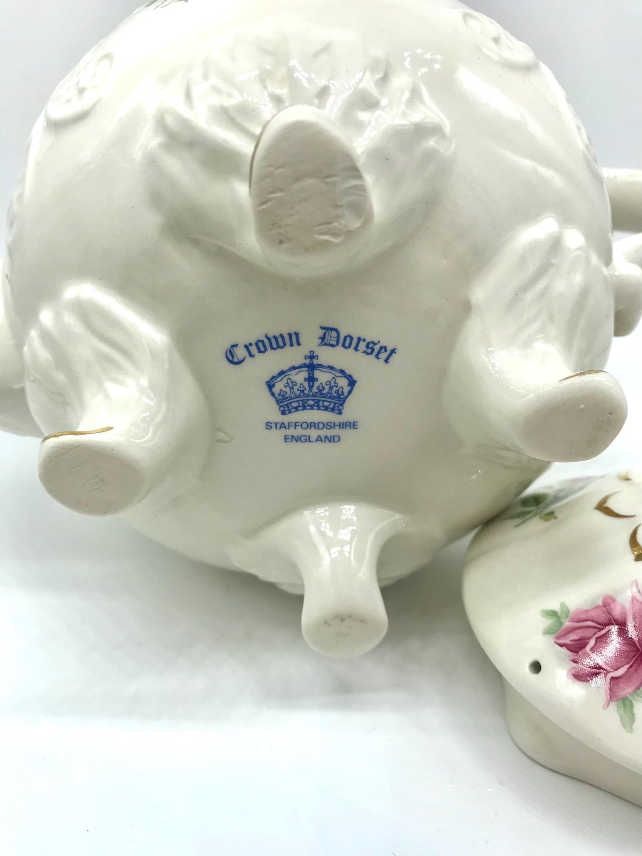 RARE Vintage Crown Dorset Staffordshire England Teapot, Scalloped With ...