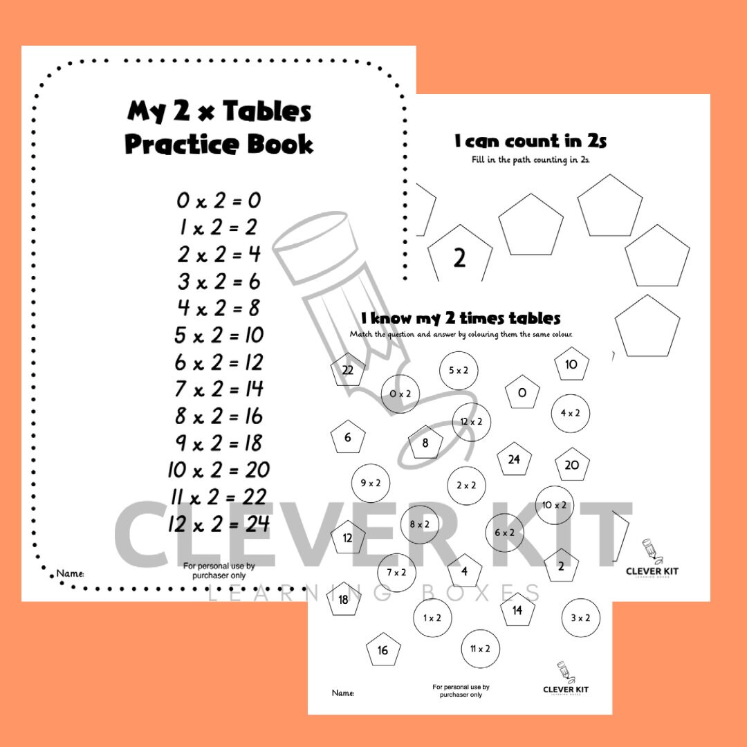 2 Times Tables Activity Booklet - Etsy