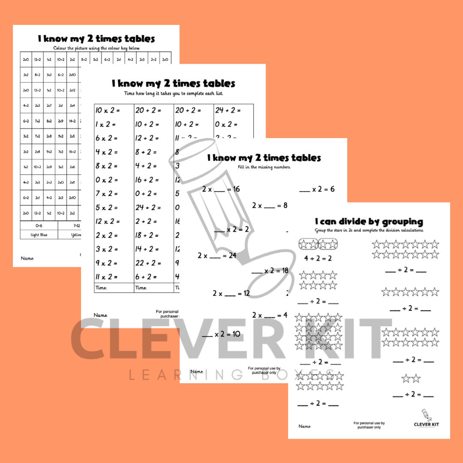 2 Times Tables Activity Booklet - Etsy
