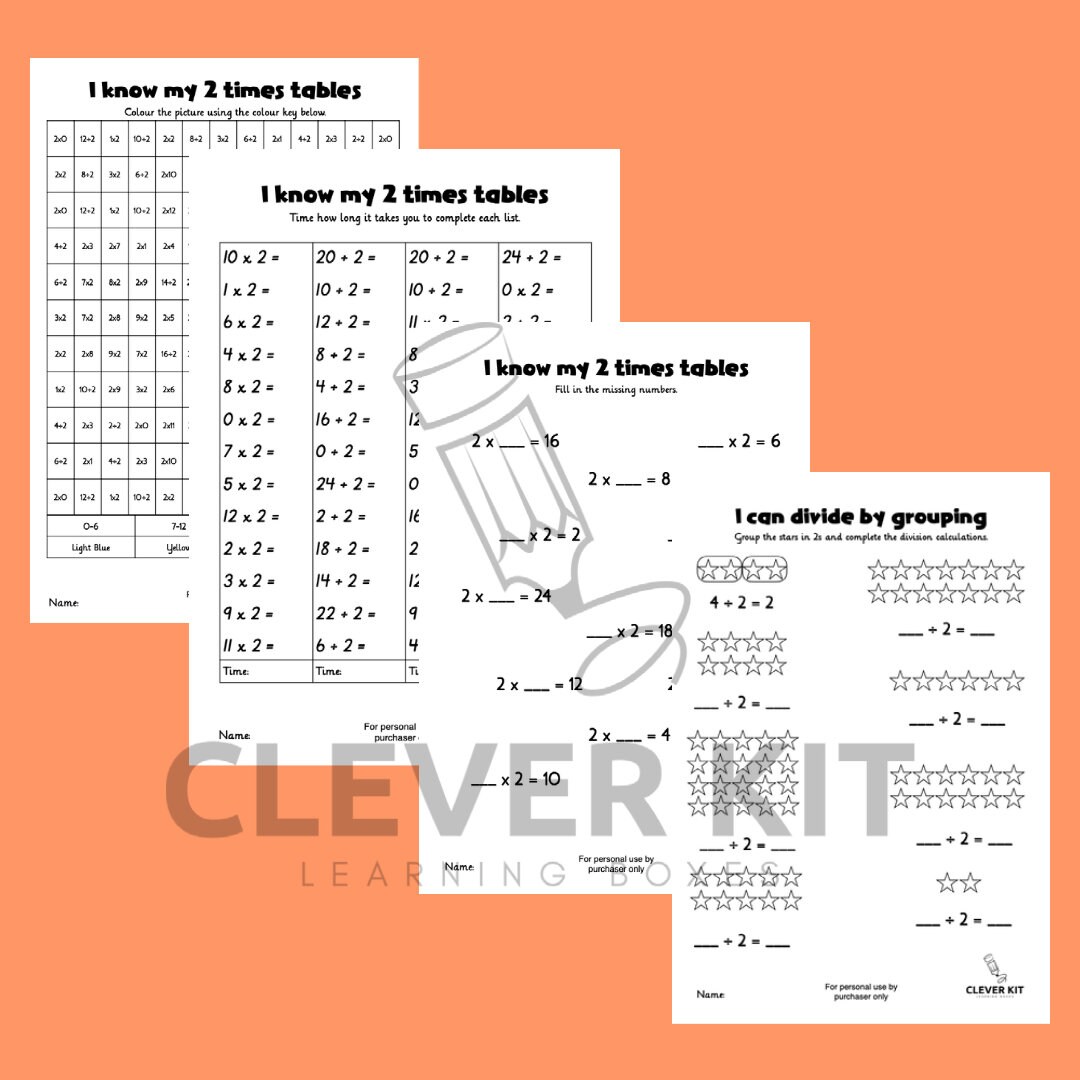 2 Times Tables Activity Booklet - Etsy