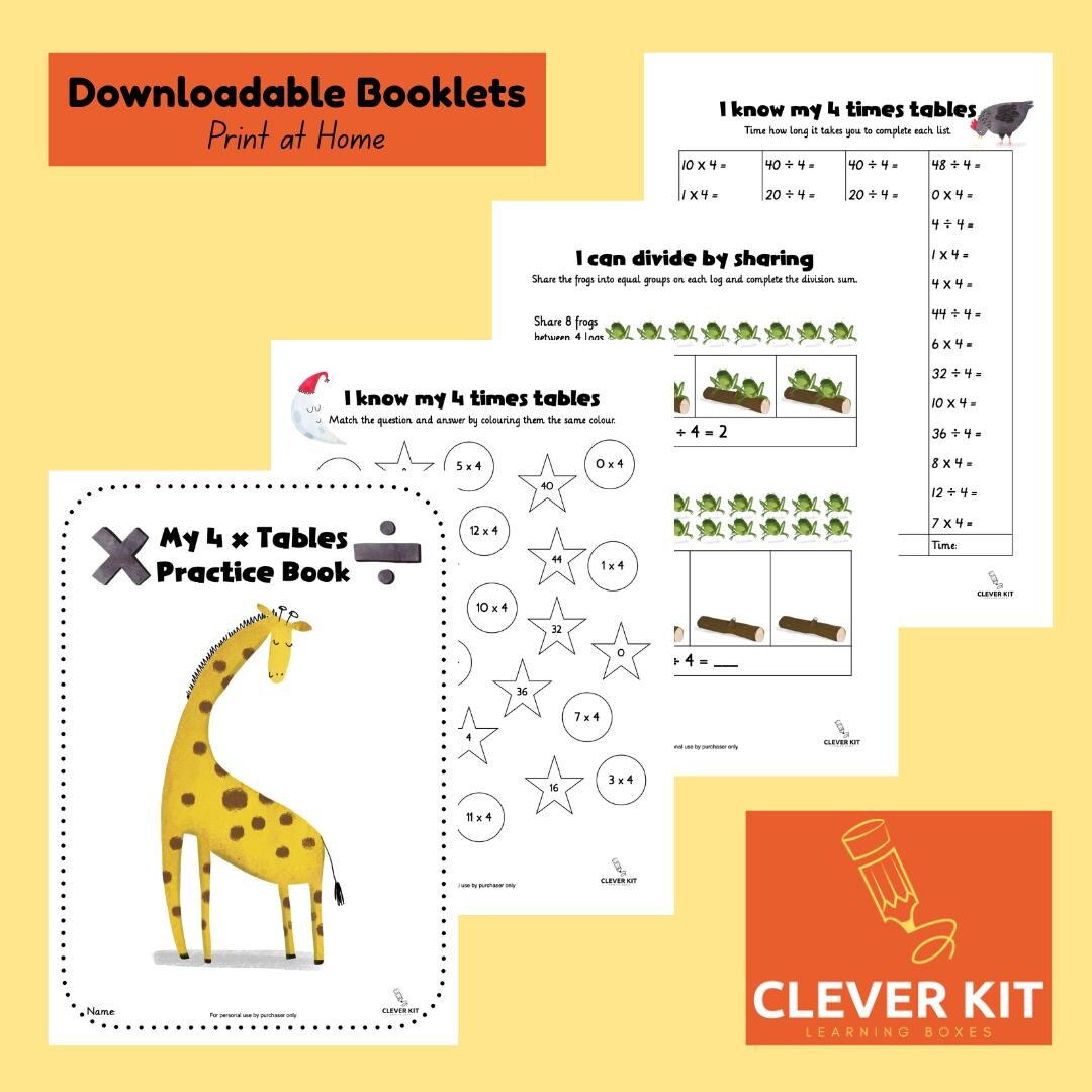 4 X Tables Activity Booklet - Etsy