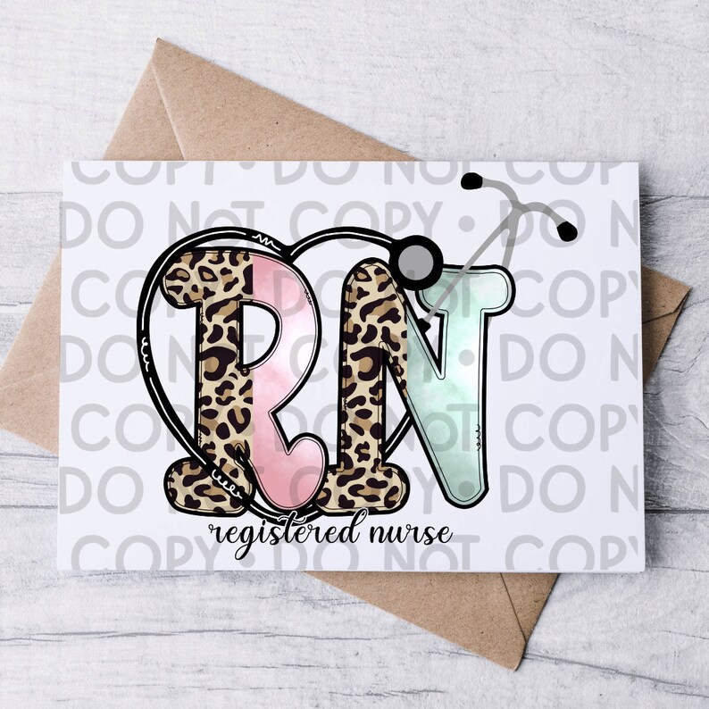 Registered Nurse RN Half Leopard Ready to Press Sublimation - Etsy