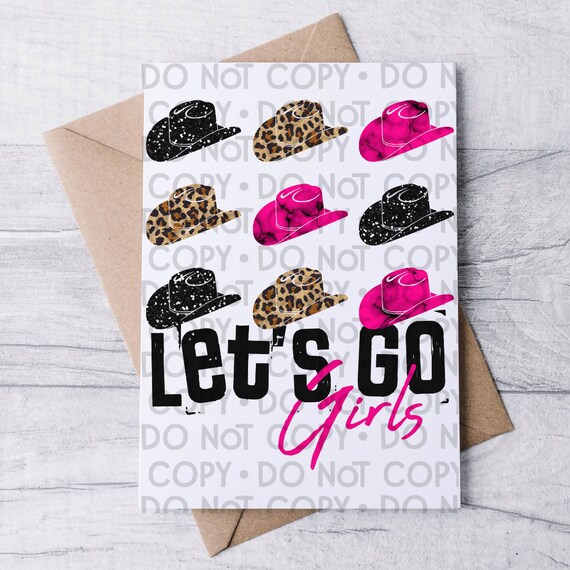 Let's Go Girls Pink Cowboy Hats Ready to Press Sublimation | Etsy