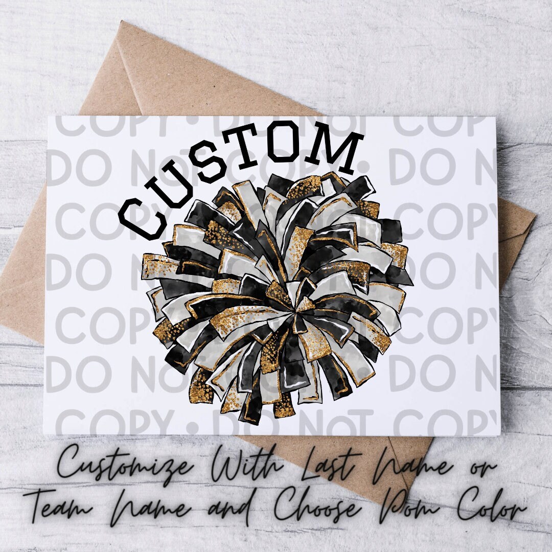 Custom Cheer Pom With Name Ready to Press Sublimation - Etsy