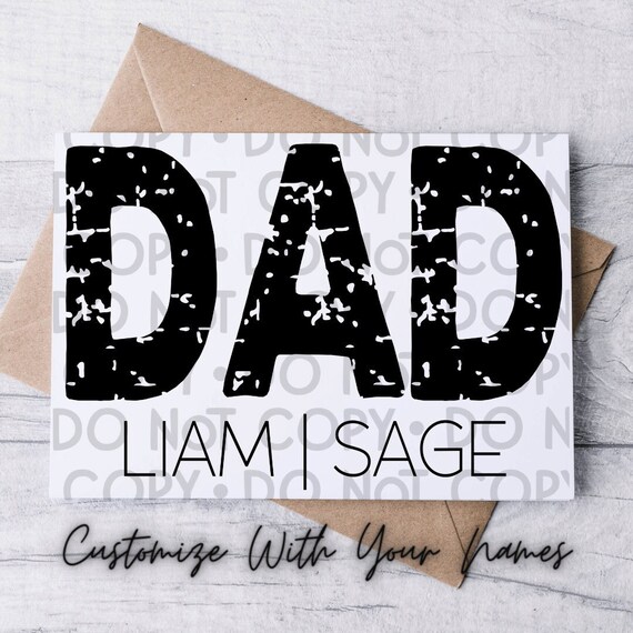 Dad Custom Names Fathers Day Ready to Press Sublimation - Etsy