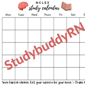 NCLEX Study Calendar (BONUS: Tips & Faqs) - Etsy