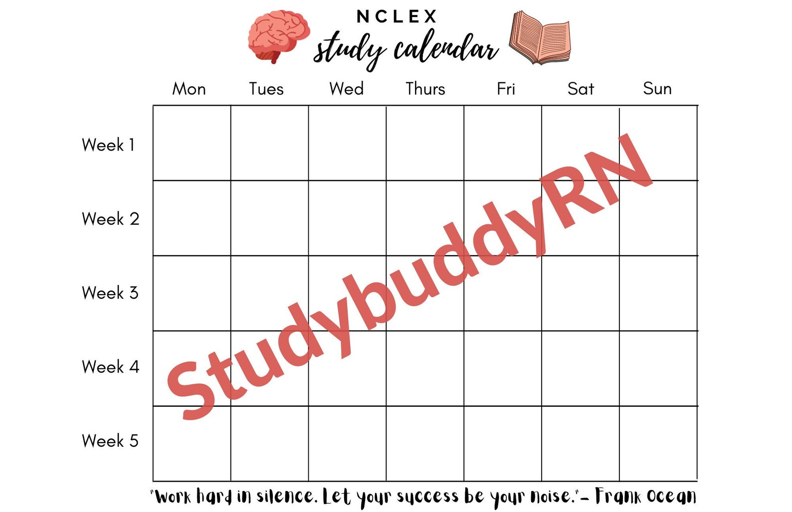 NCLEX Study Calendar (BONUS: Tips & Faqs) - Etsy