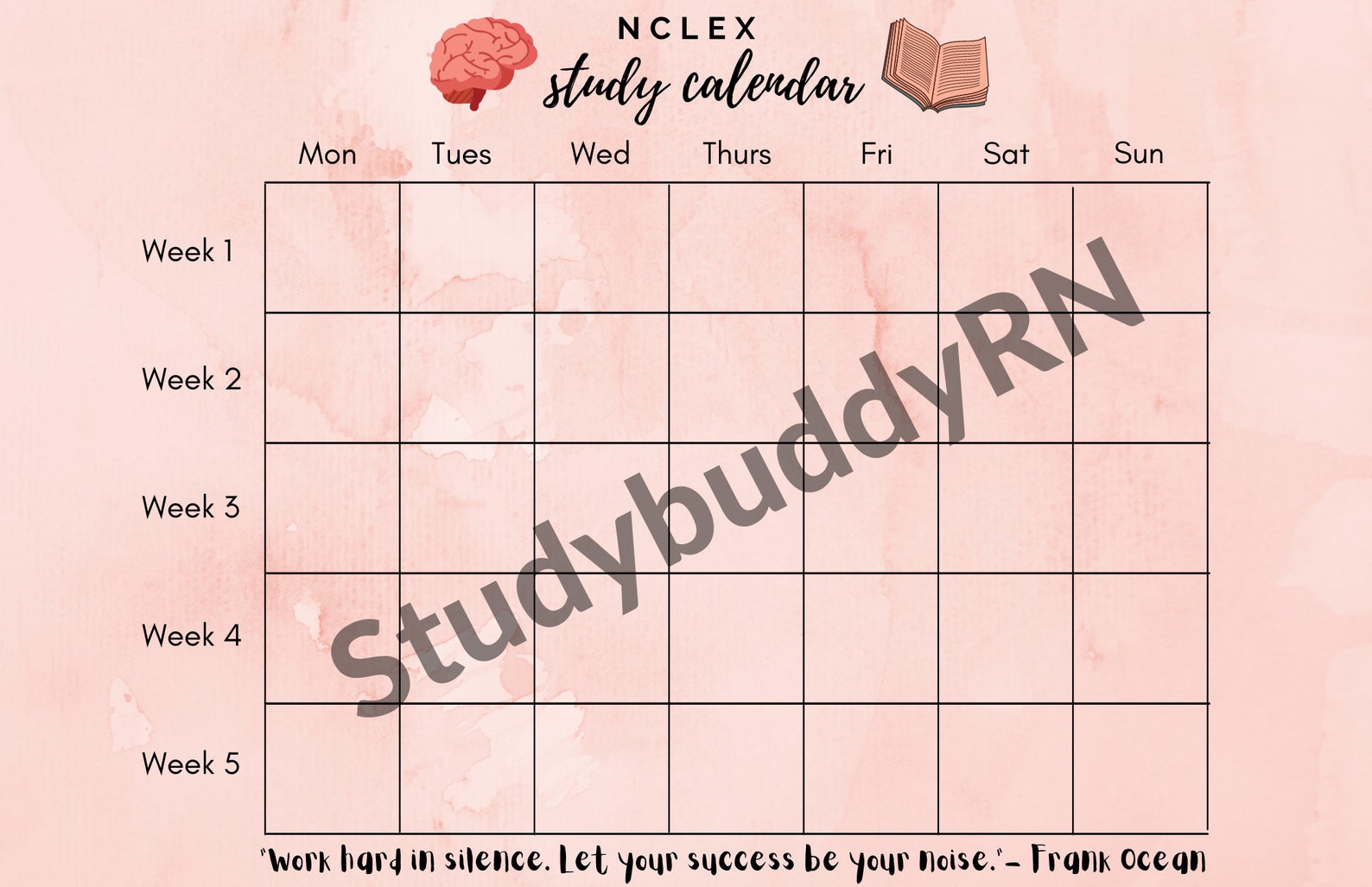 NCLEX Study Calendar (BONUS: Tips & Faqs) - Etsy