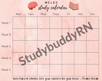 Nclex Study Calendar - Etsy