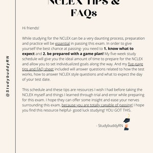 NCLEX Study Calendar (BONUS: Tips & Faqs) - Etsy