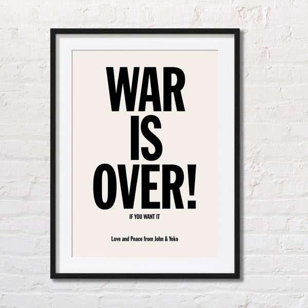 War is Over Poster - Etsy