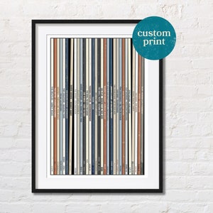 Personalised 30 Vinyl Record Spine Poster | Custom Album Print | Music ...