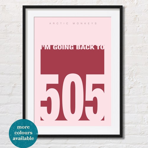 505 Song Lyrics Poster Indie Room Decor Britpop Music - Etsy