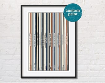 Personalised 20 Vinyl Record Spine Poster Custom Album Print Music ...