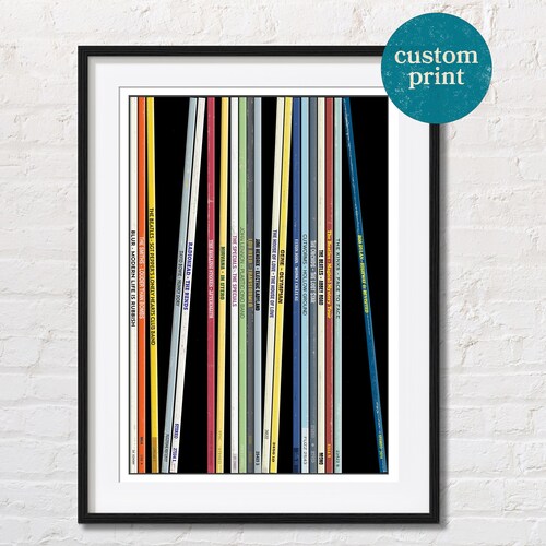 Personalised 30 Vinyl Record Spine Poster Custom Album Print - Etsy