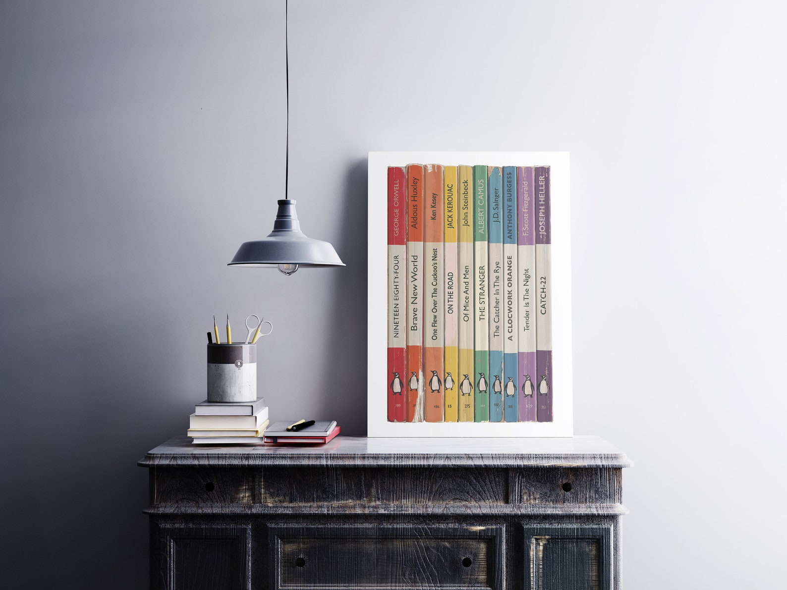 Custom Penguin Rainbow Book Spine Poster | Personalised Vintage Book ...