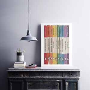Custom Penguin Rainbow Book Spine Poster | Personalised Vintage Book ...