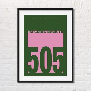 505 | Song Lyrics Poster | Indie Room Decor | Britpop Music Poster | A5 ...
