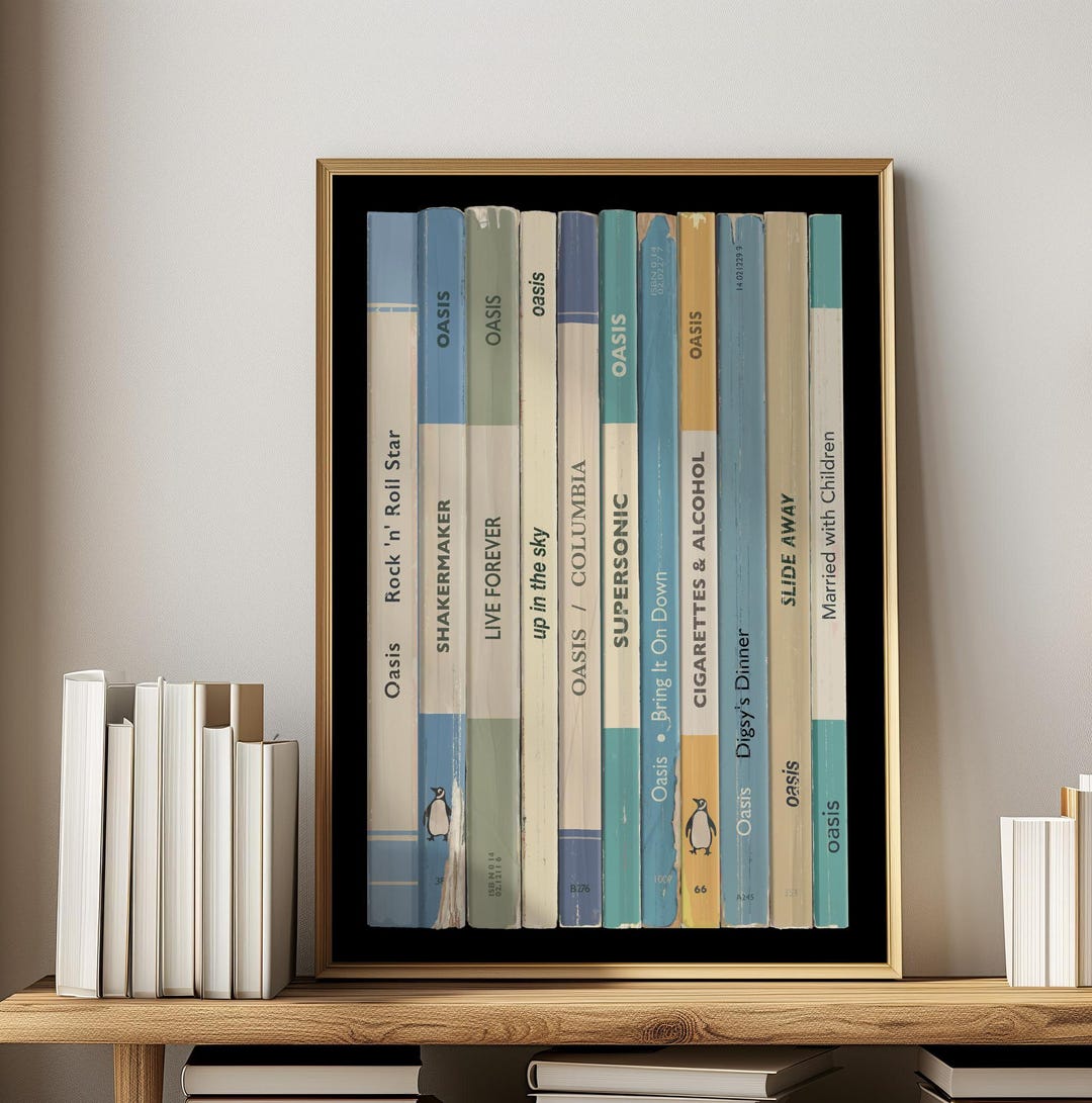 Definitely Maybe Album Poster, Vintage Book Print, Oasis Album Print ...