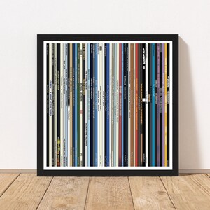 50 Vinyl Record Spine Poster, 50 Years of Vinyl Print, 50th Birthday ...