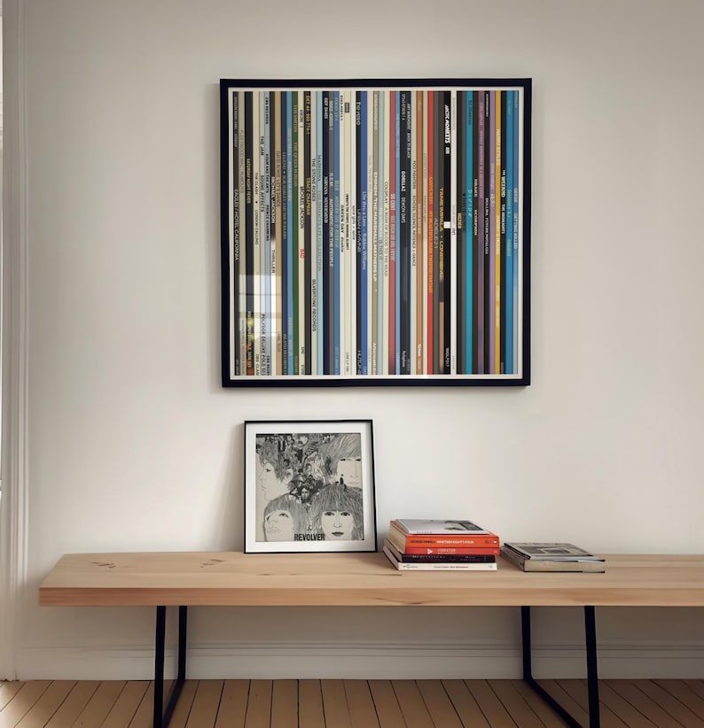 50 Vinyl Record Spine Poster, 50 Years of Vinyl Print, 50th Birthday ...