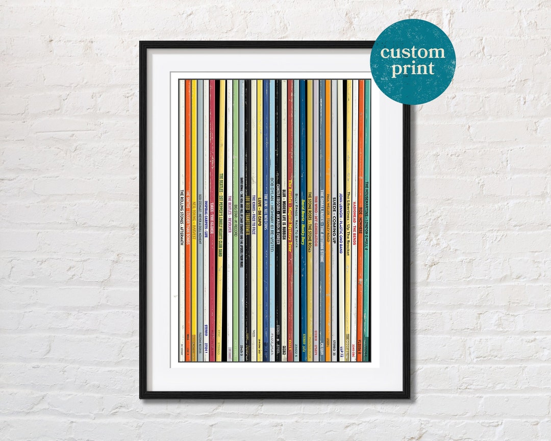 Personalised 30 Vinyl Record Spine Poster | Custom Album Print | Music ...
