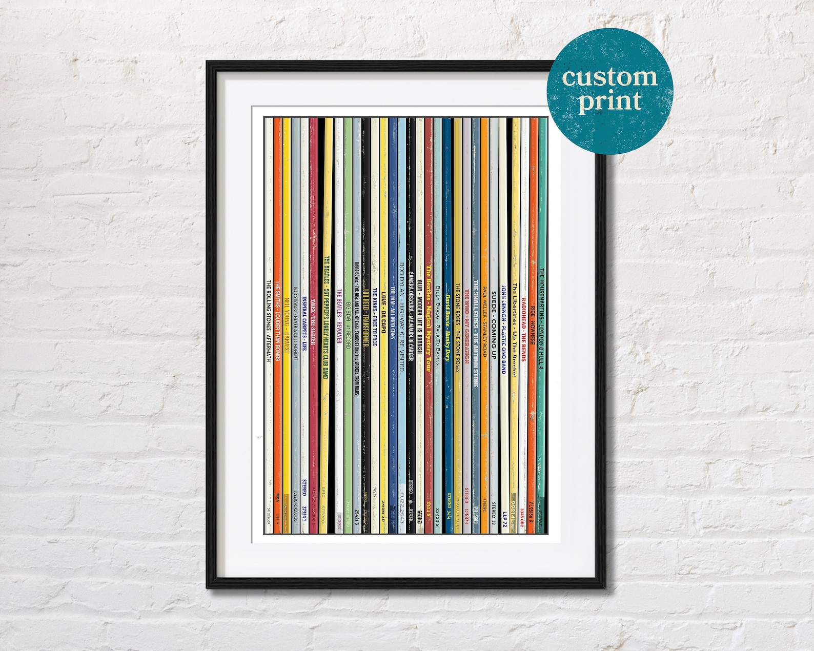 Personalised 30 Vinyl Record Spine Poster | Custom Album Print | Music ...