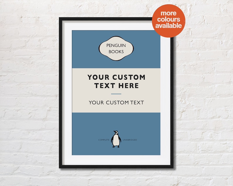 Custom Penguin Book Cover Poster Personalised Vintage Book - Etsy