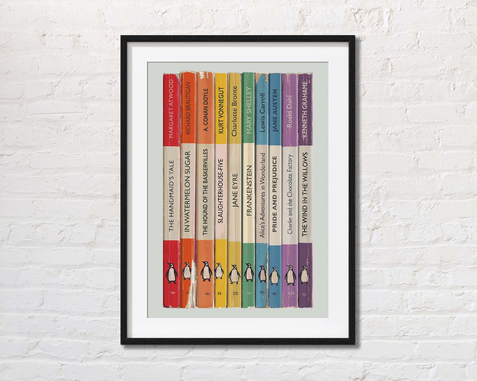 Custom Penguin Rainbow Book Spine Poster | Personalised Vintage Book ...
