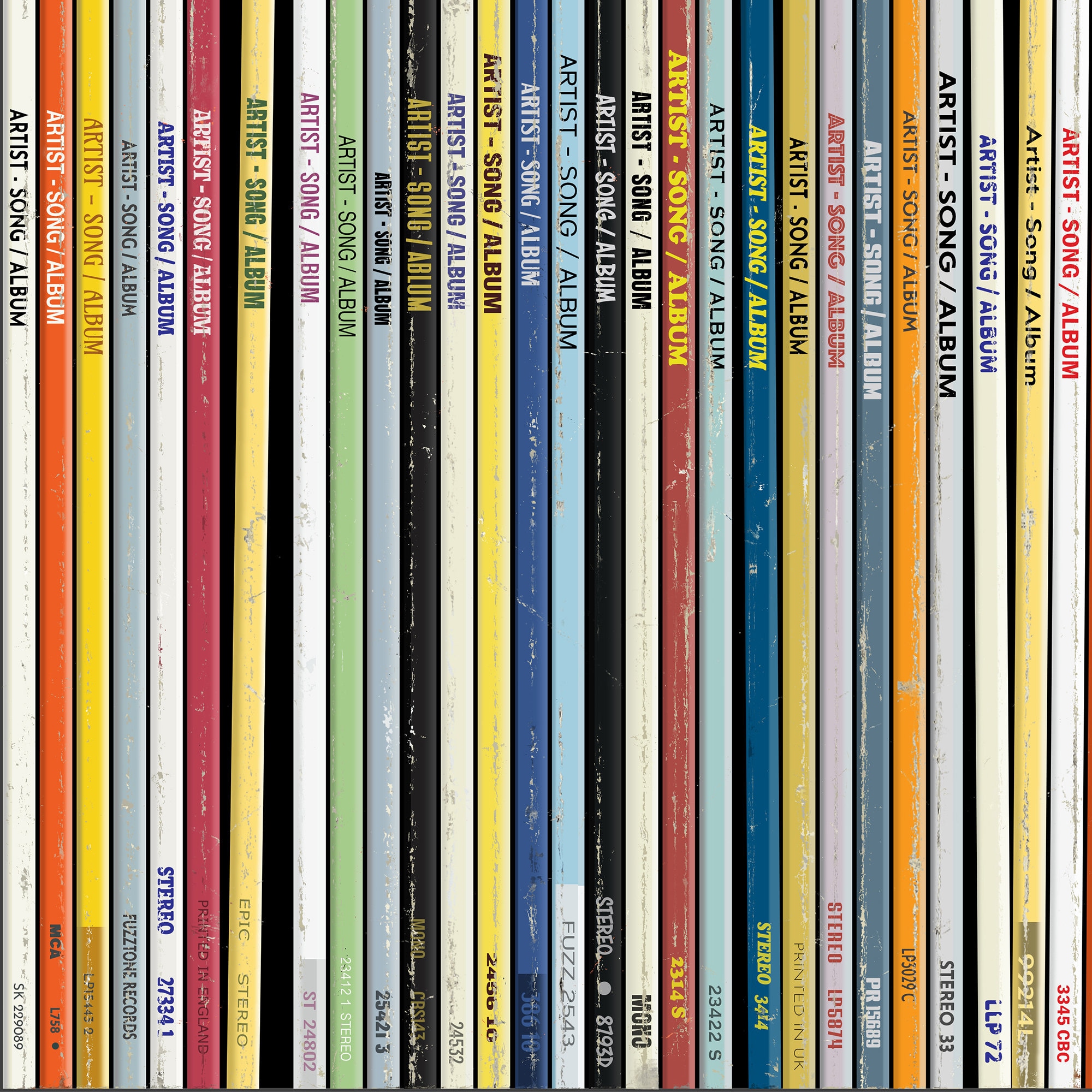 Personalised 30 Vinyl Record Spine Poster Custom Album Print - Etsy UK