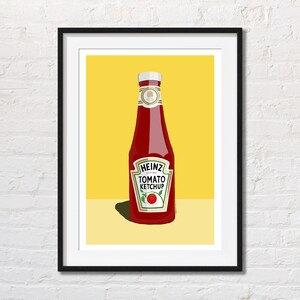 Ketchup Poster | Kitchen Print | Dining Room Wall Art | Pop Art Retro ...