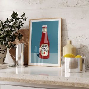 Ketchup Poster | Kitchen Print | Dining Room Wall Art | Pop Art Retro ...