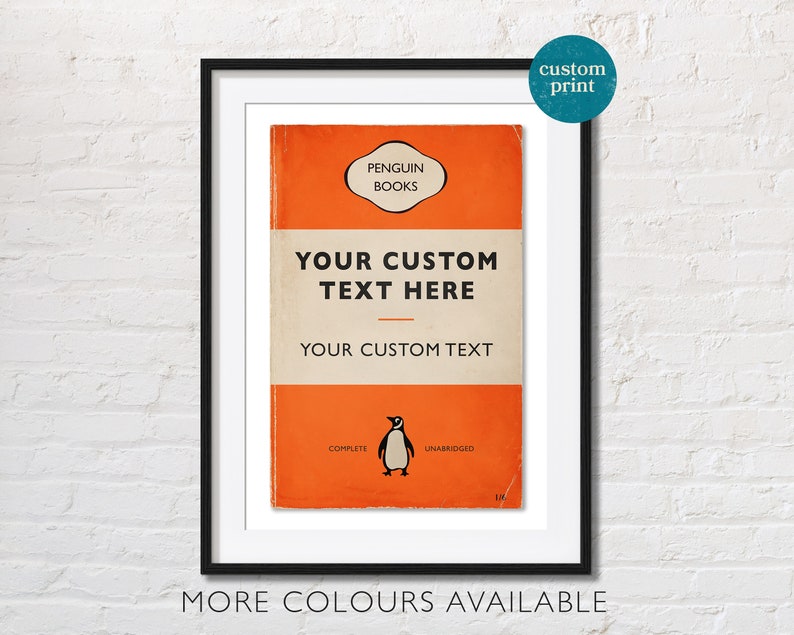 Custom Penguin Book Cover Poster Personalised Vintage Book - Etsy