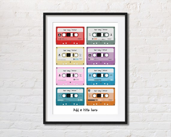 Personalised Cassette Poster Custom Cassette Mixtape Print | Etsy